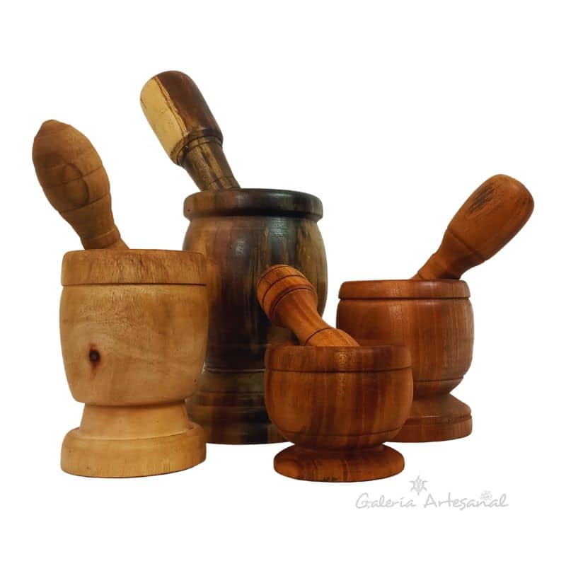 Pilón rústico en madera - Grande – Galeria ArtesanalPR