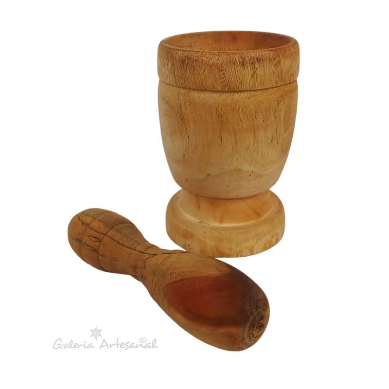 Pilón rústico en madera - Grande – Galeria ArtesanalPR