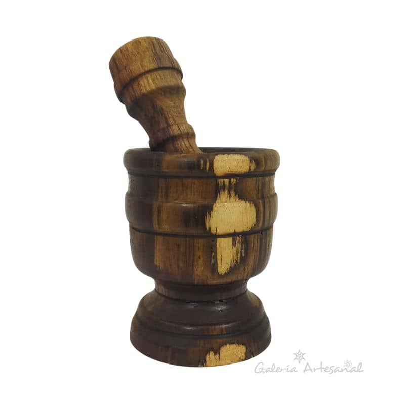 Pilón rústico en madera - Grande – Galeria ArtesanalPR