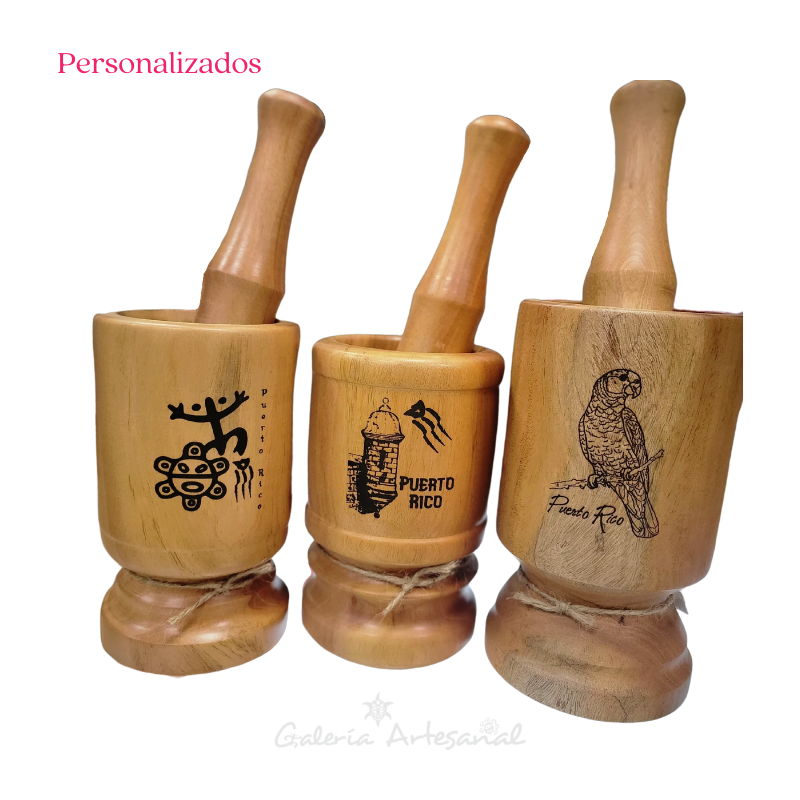 Pilón rústico en caoba - Mediano – Galeria ArtesanalPR